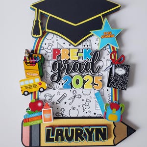Personalized Pre-k Graduation Cake Topper, School Theme Party - Etsy