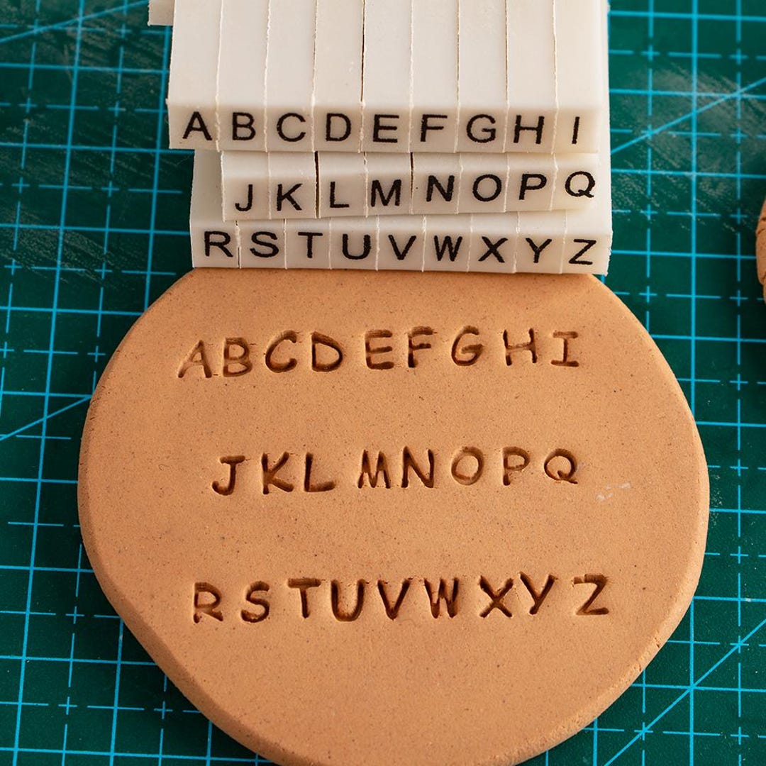 26 Upper Case Stamp, 10 Number Stamp, Clay Stamp, Clay Stamp Set ...