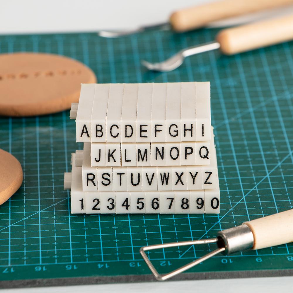 26 Upper Case Stamp, 10 Number Stamp, Clay Stamp, Clay Stamp Set ...