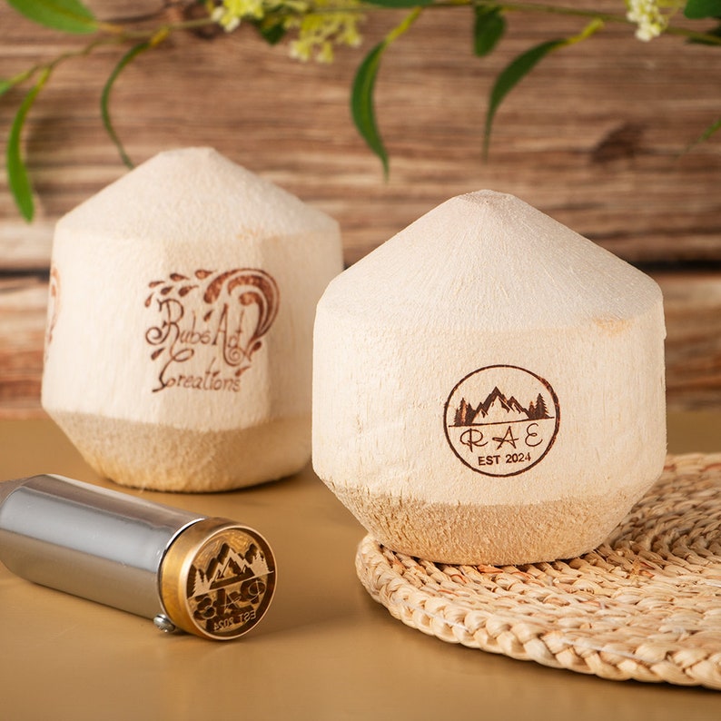 Custom Coconut Branding Iron, Custom Coconut Logo Branding Iron, Stamp ...