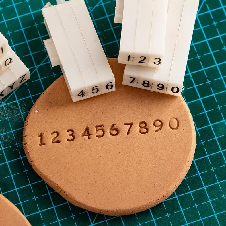 26 Upper Case Stamp, 10 Number Stamp, Clay Stamp, Clay Stamp Set ...