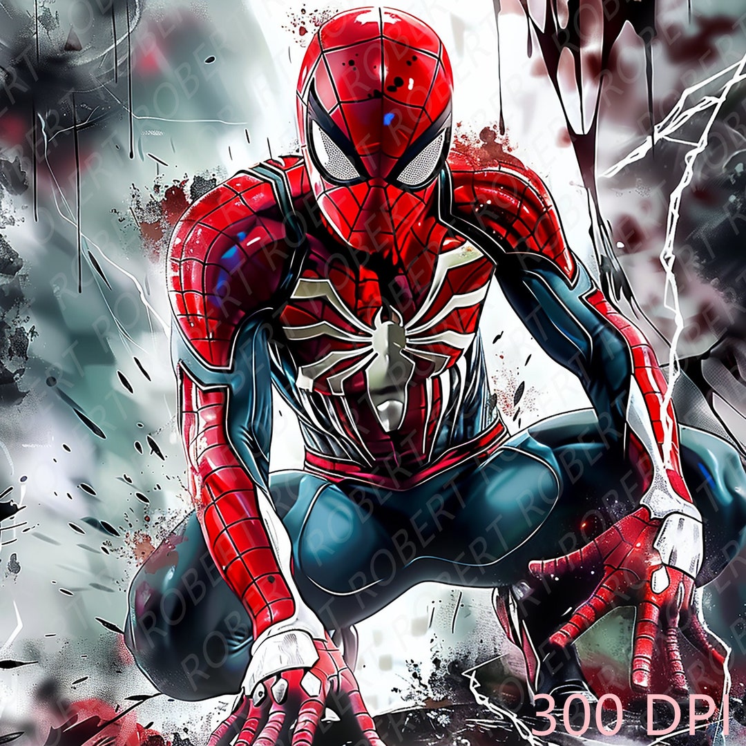 2 PNG Spiderman Splash and Watercolor Digital Design PNG File for ...
