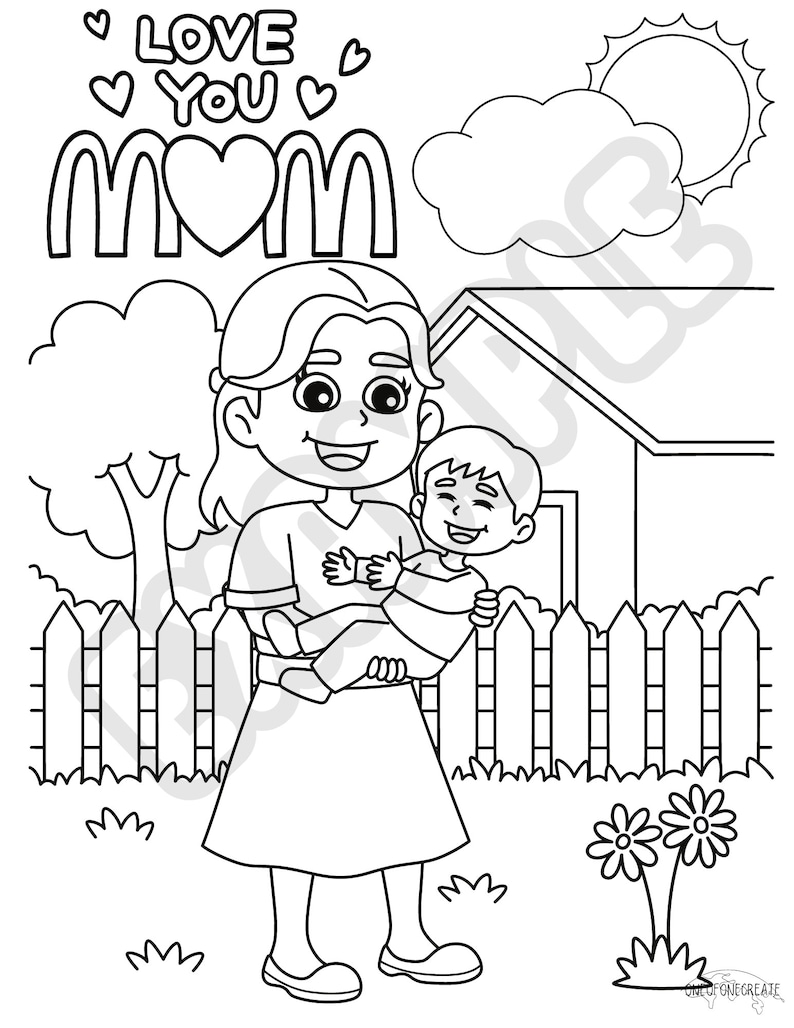 Mother's Day Coloring Activity Pages Mom Coloring Pages for Children ...