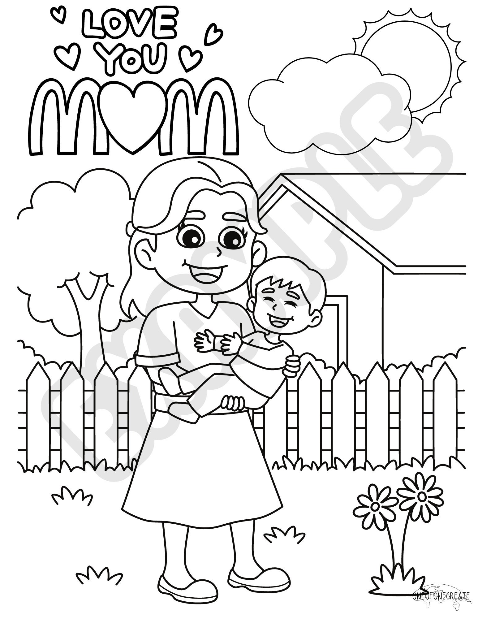 Mother's Day Coloring Activity Pages Mom Coloring Pages for Children ...