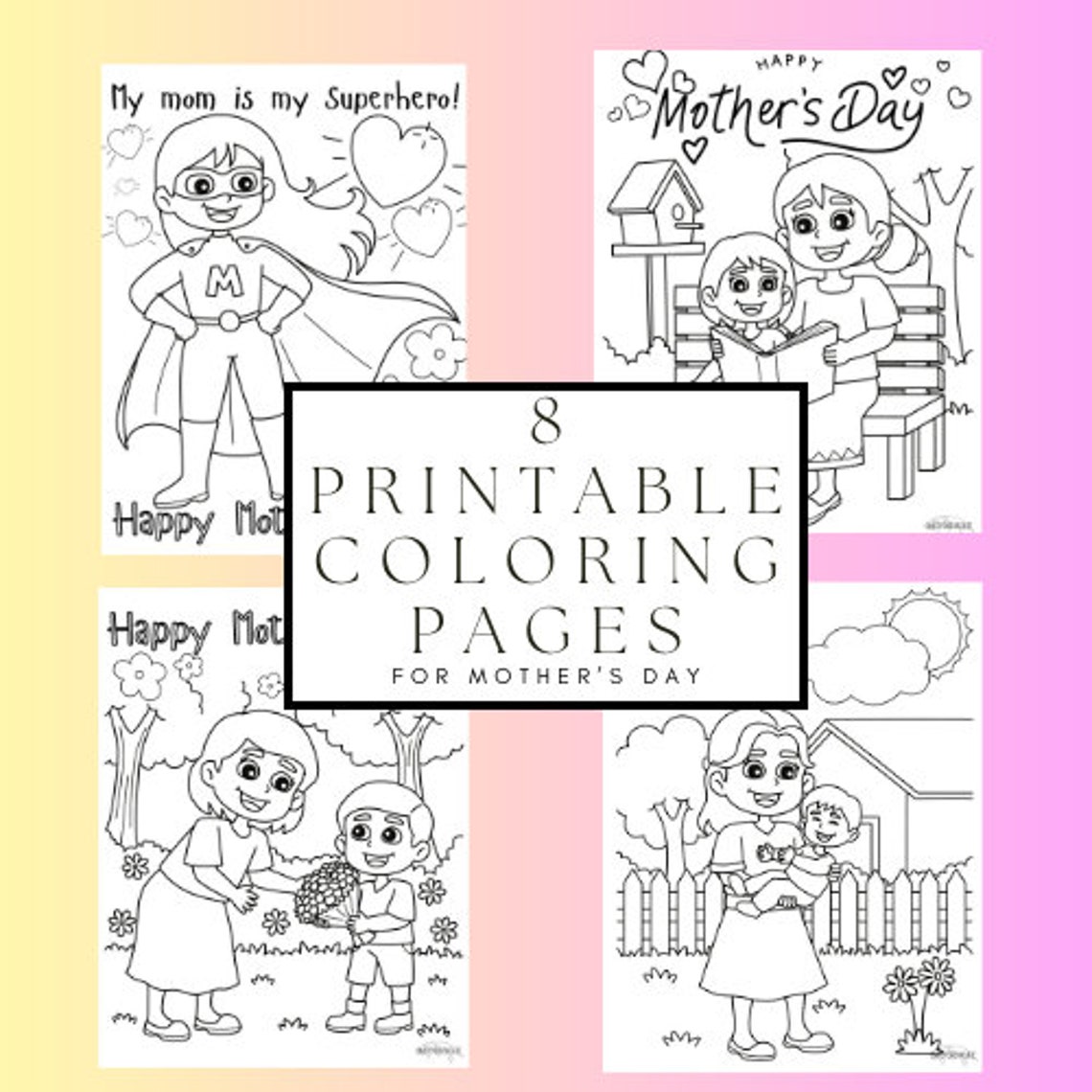 Mother's Day Coloring Activity Pages Mom Coloring Pages for Children ...