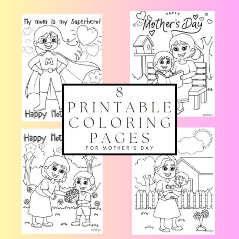 Mother's Day Coloring Activity Pages Mom Coloring Pages for Children ...