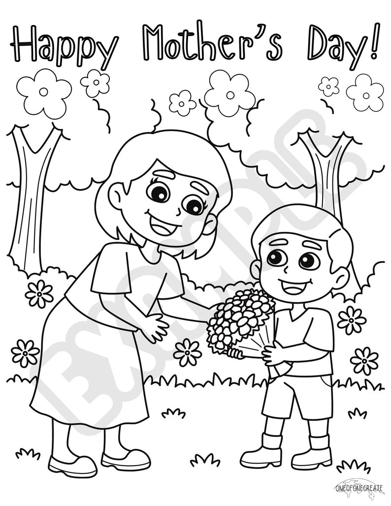 Mother's Day Coloring Activity Pages Mom Coloring Pages for Children ...