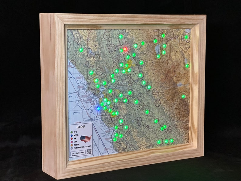 Aviation Led Sectional Map for Pilots Live METAR San Francisco - Etsy