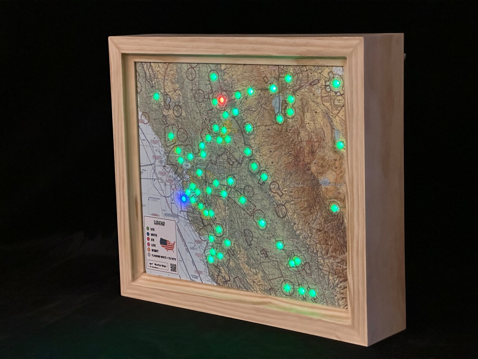 Aviation Led Sectional Map for Pilots Live METAR San Francisco - Etsy