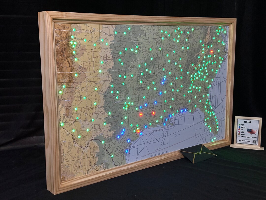 Live Weather Map Sectional for Pilots - Etsy