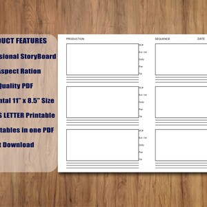 Professional Storyboard Printable for Filmmakers, Cinematographers ...