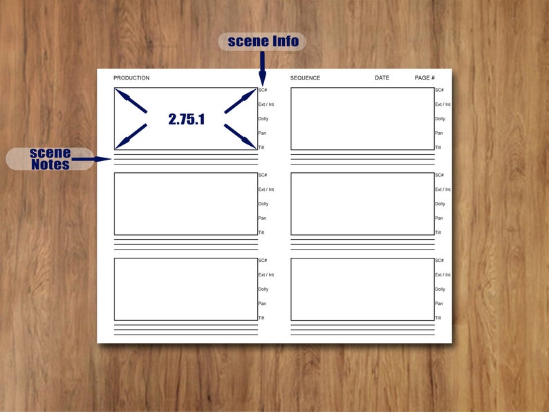 Professional Storyboard Printable for Filmmakers, Cinematographers ...