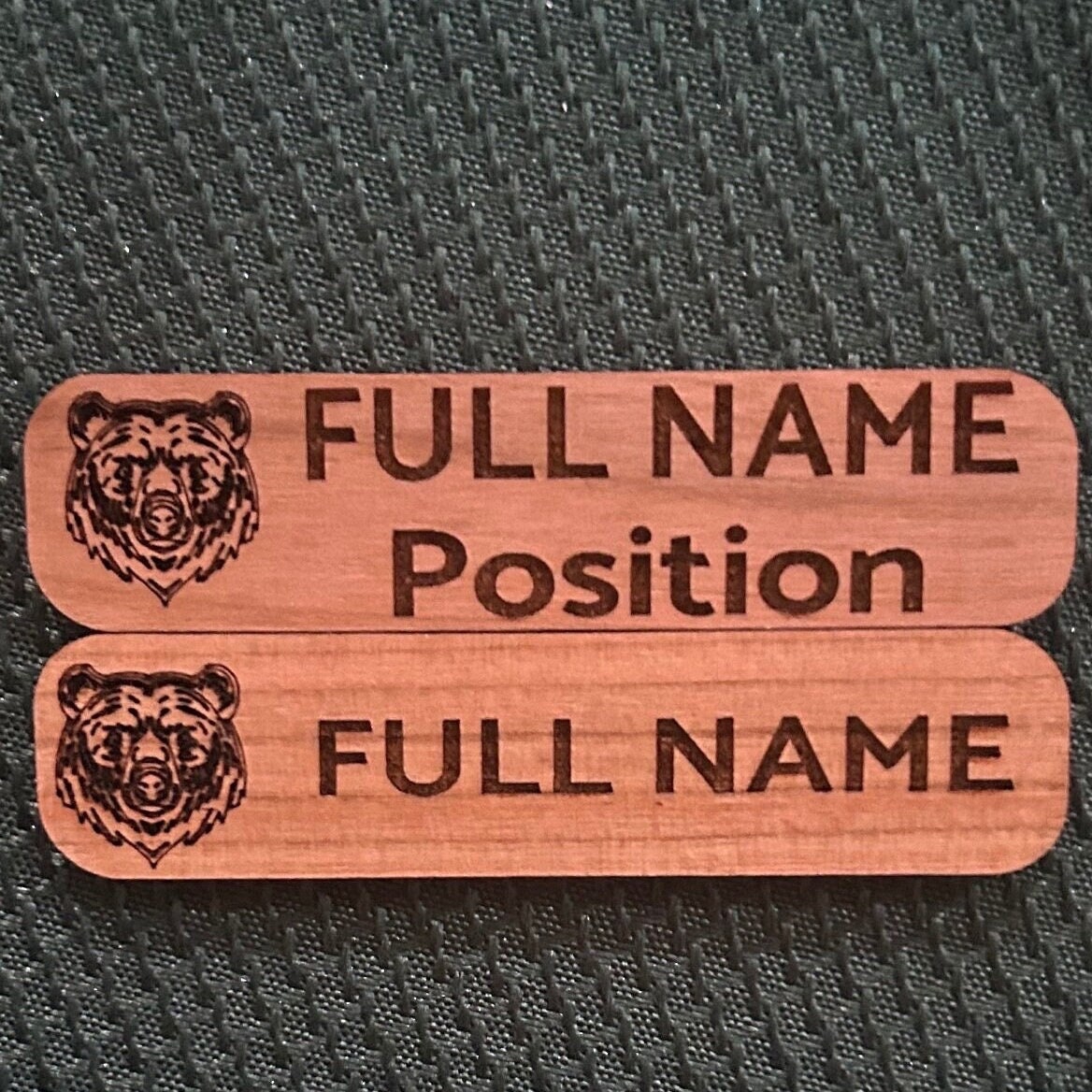 Laser Engraved Wooden Name Tag - Etsy