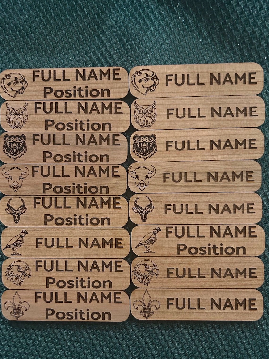Laser Engraved Wooden Name Tag - Etsy
