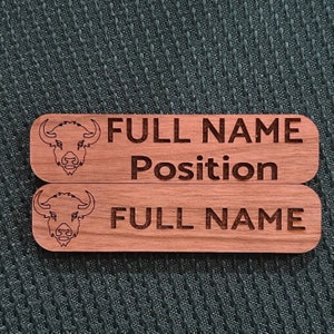 Laser Engraved Wooden Name Tag - Etsy