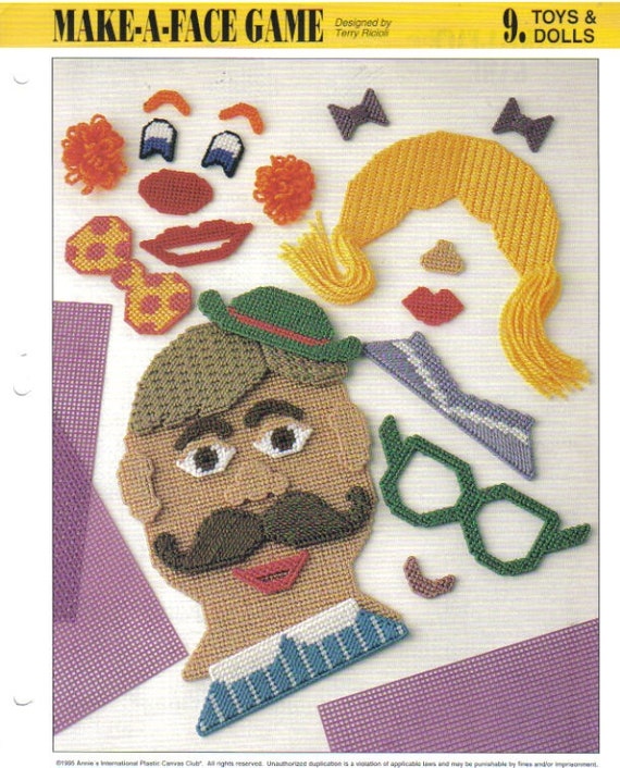 Make-a-face Game Plastic Canvas Pattern | Etsy