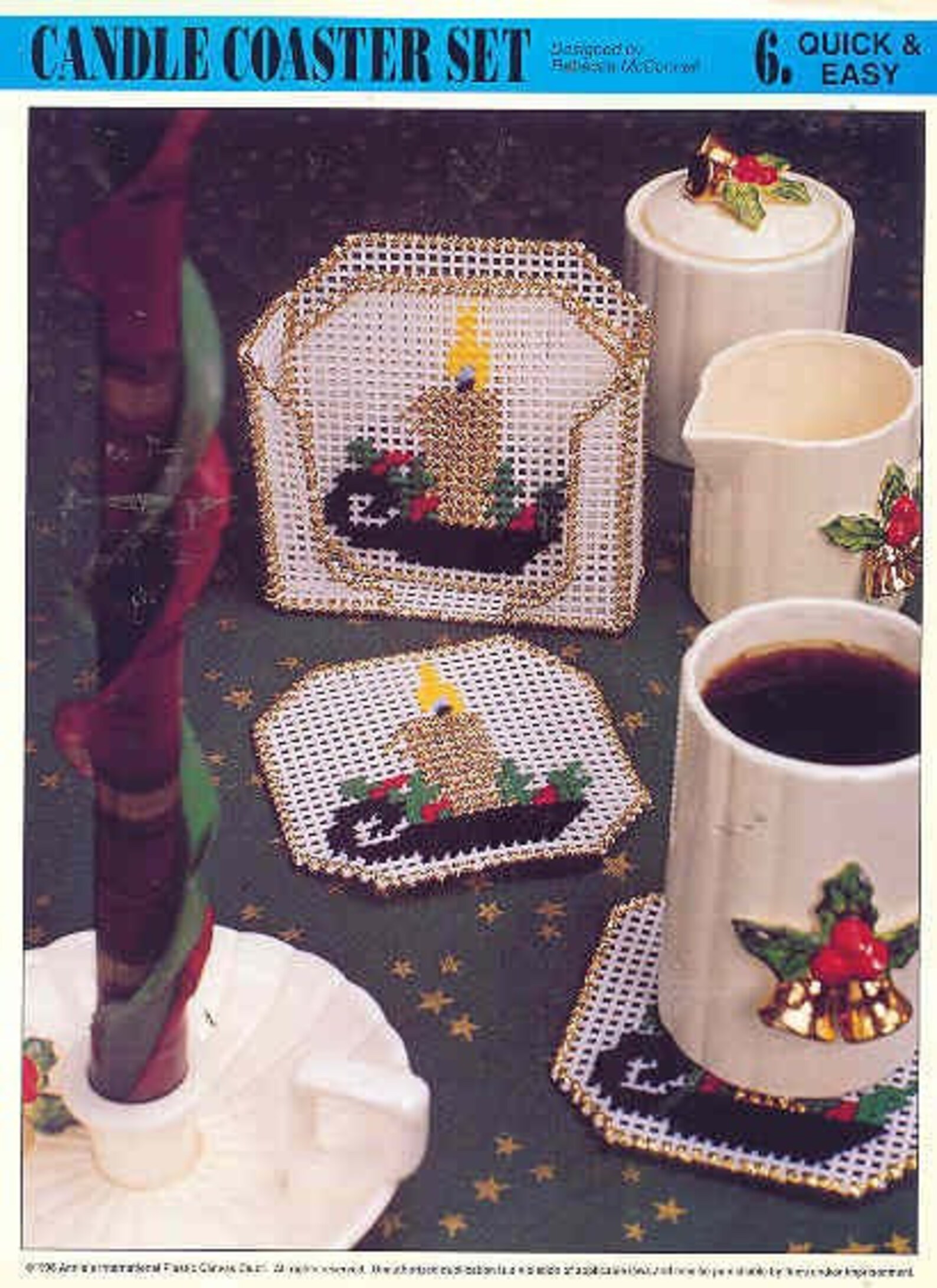 Candle Coaster Set ~ Plastic Canvas Pattern - Etsy