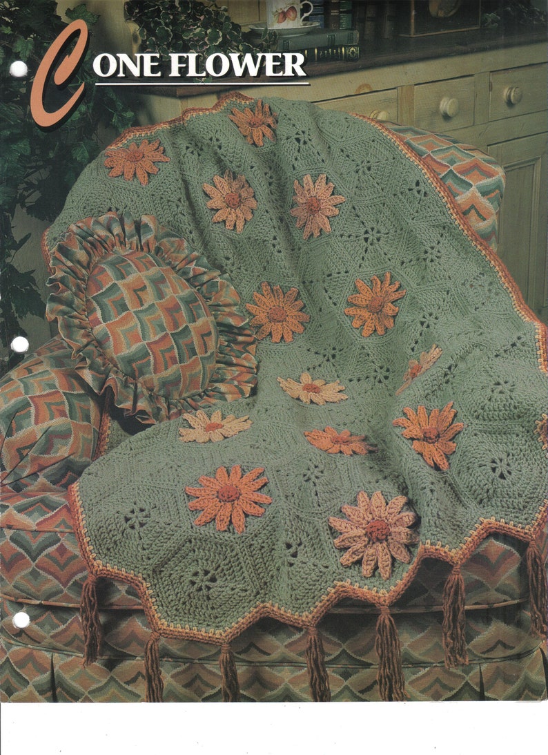 Cone Flower Crochet Afghan Pattern - Etsy
