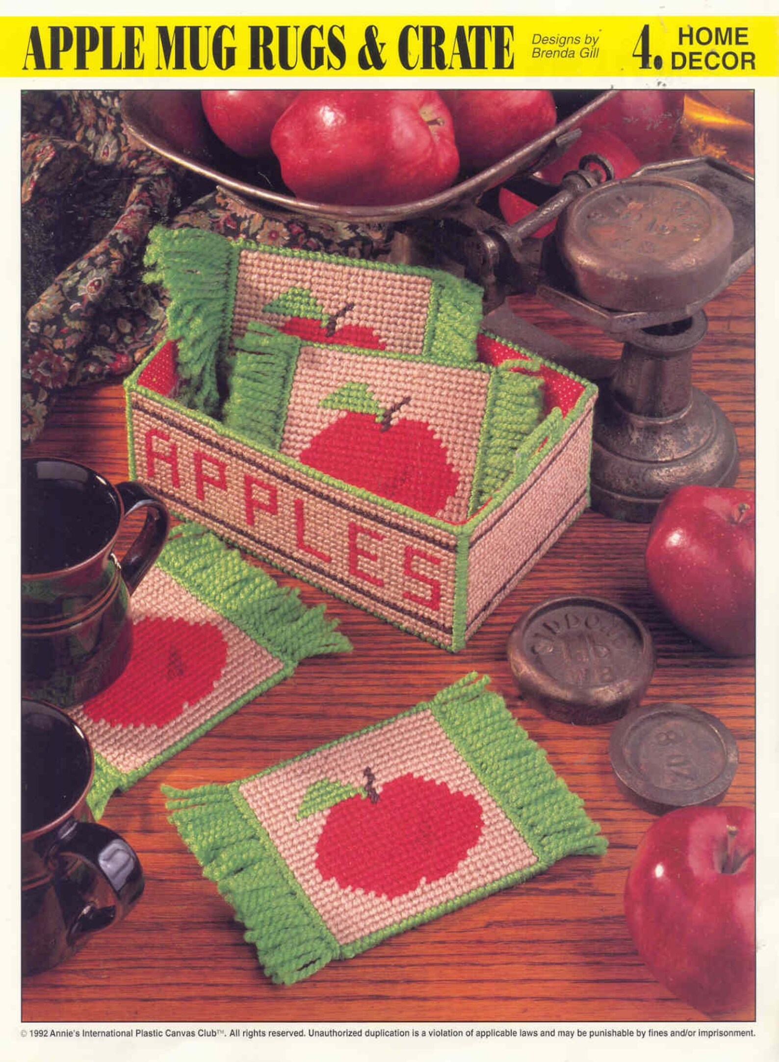 Apple Mug Rugs and Crate Plastic Canvas Pattern - Etsy