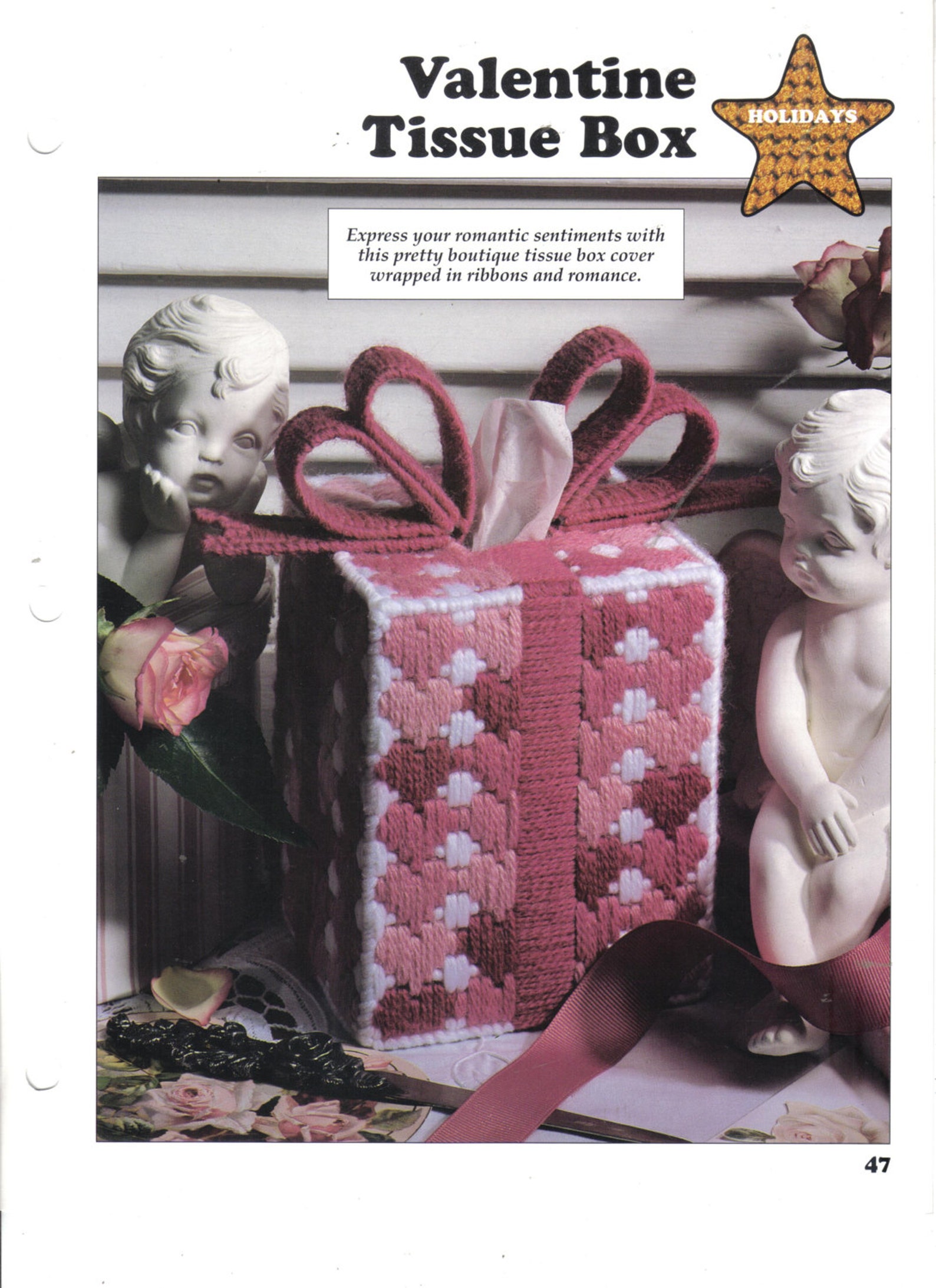 Valentine Tissue Box Cover ~ Plastic Canvas Pattern - Etsy