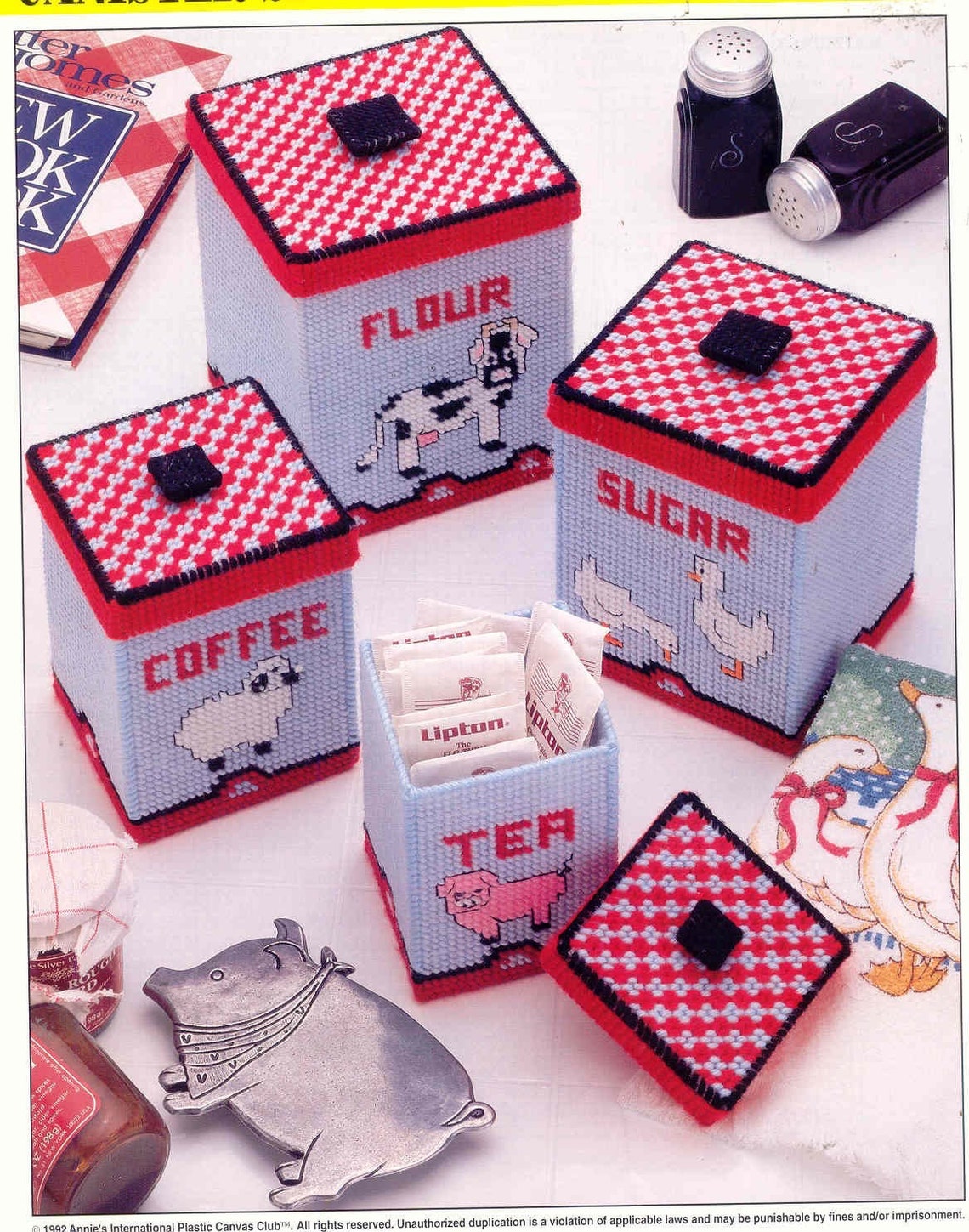 Canister Set Pattern Plastic Canvas Pattern Farm Animals Patterns - Etsy