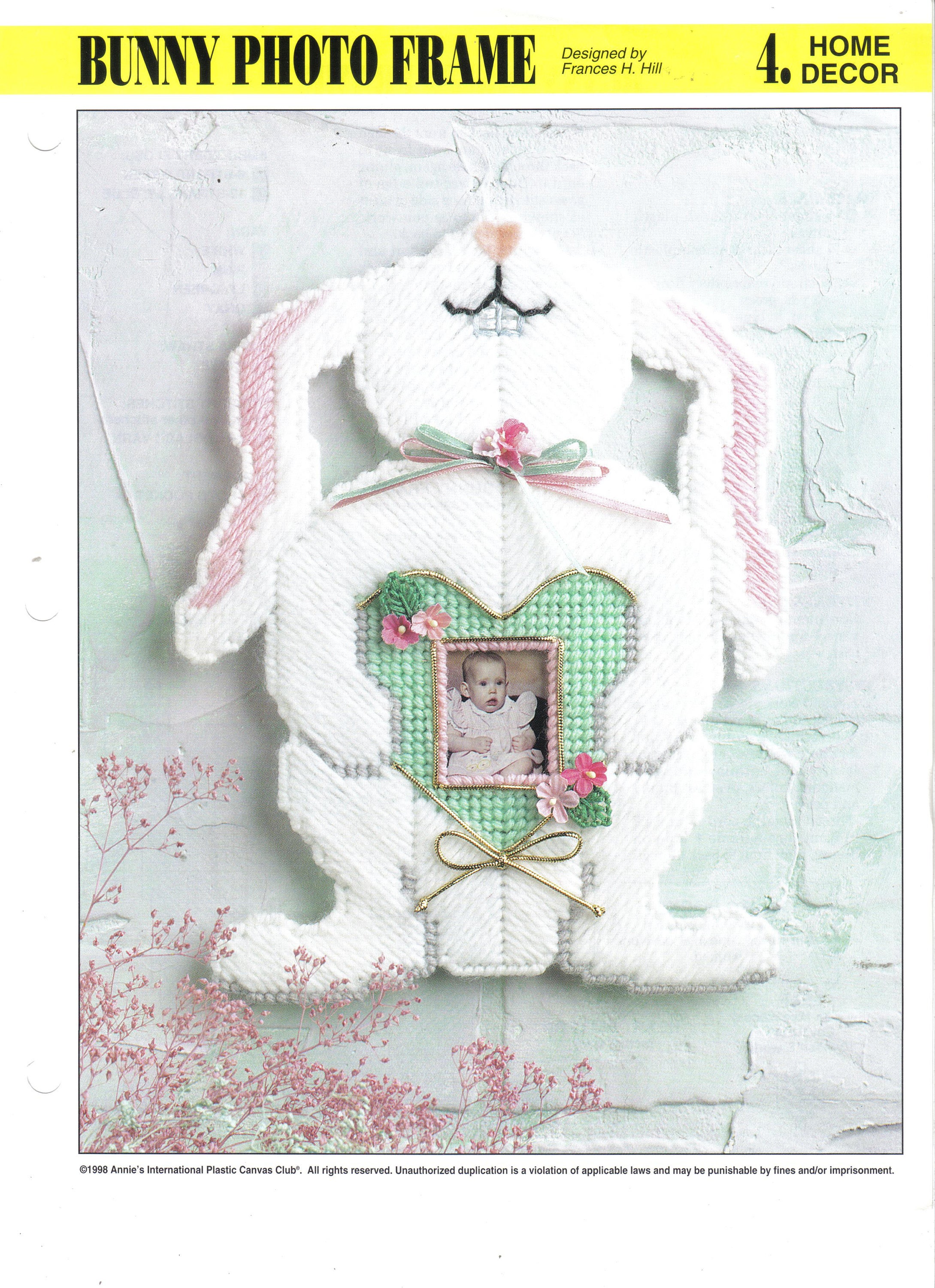 Bunny Photo Frame Plastic Canvas Pattern Annie's - Etsy
