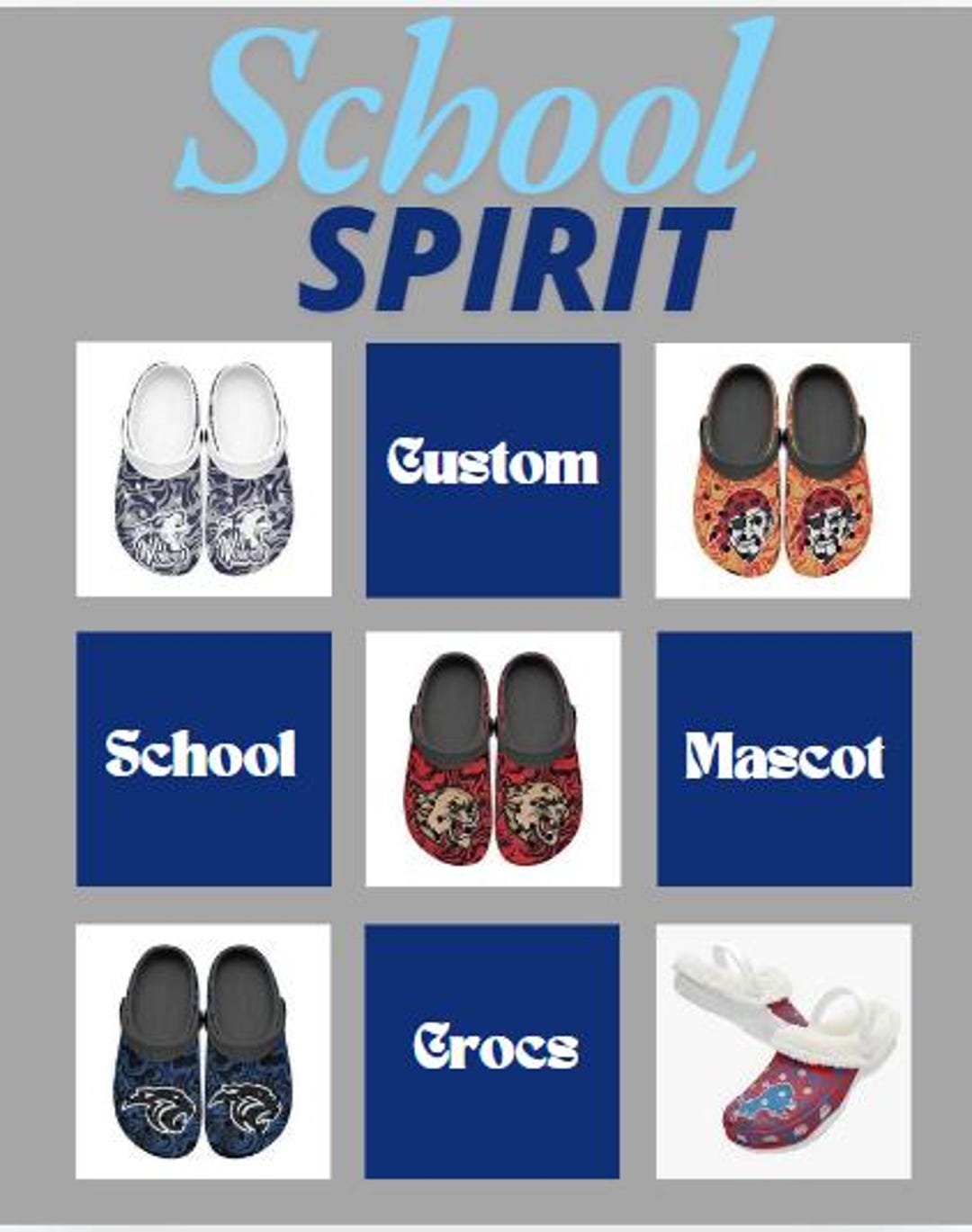 Custom Team Mascot crocs - Etsy