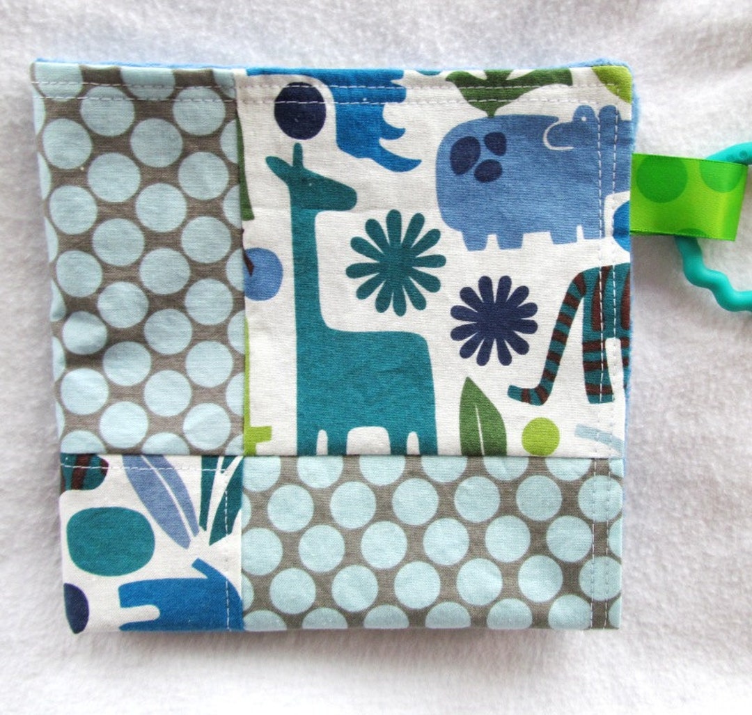 Mini Minky Snuggle Blanket Quilted Lovey 2D Zoo in Pool Patchwork ...