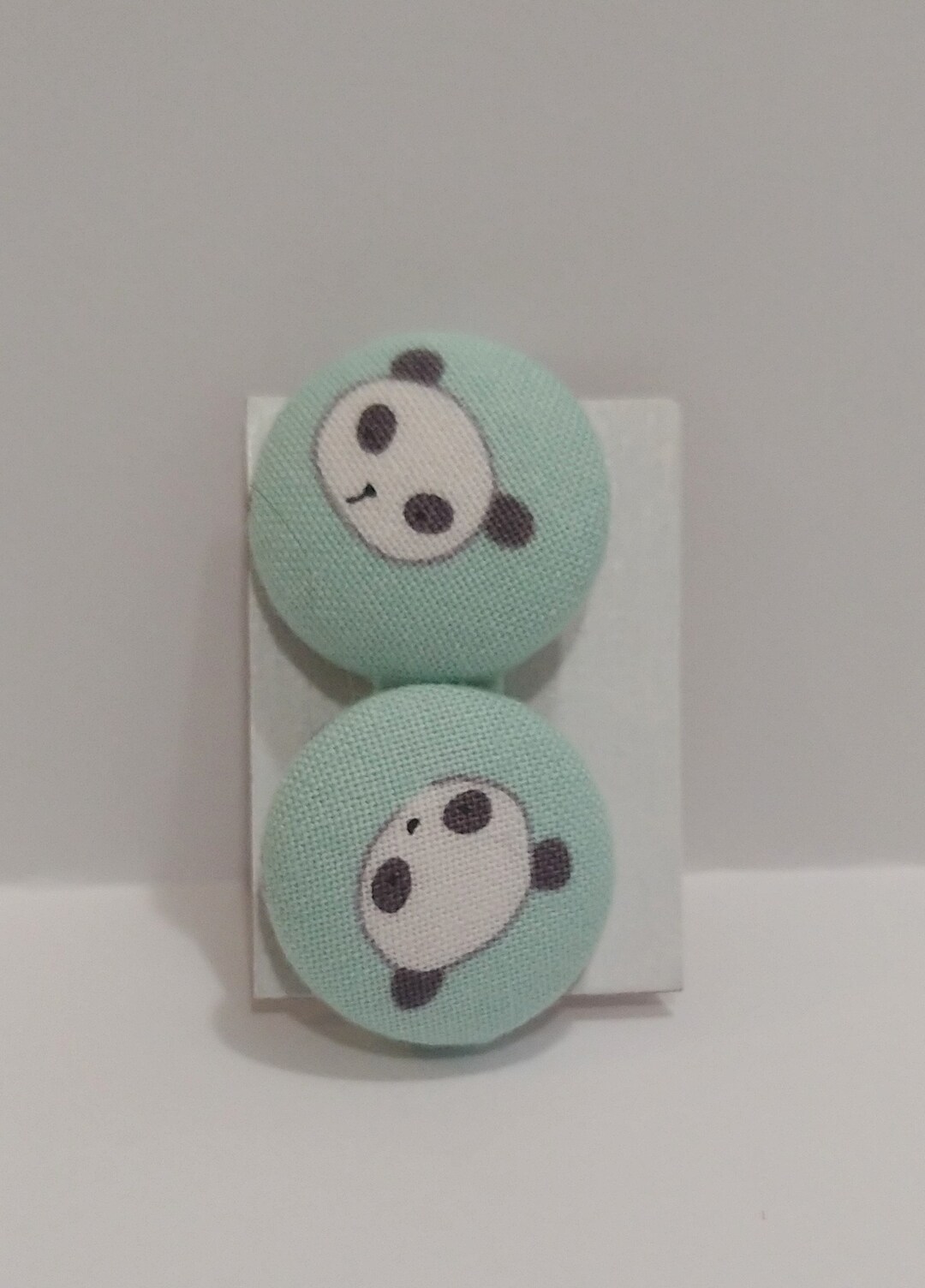 Panda Bear Ponytail Holders Fabric Covered Button Hair Ties - Etsy
