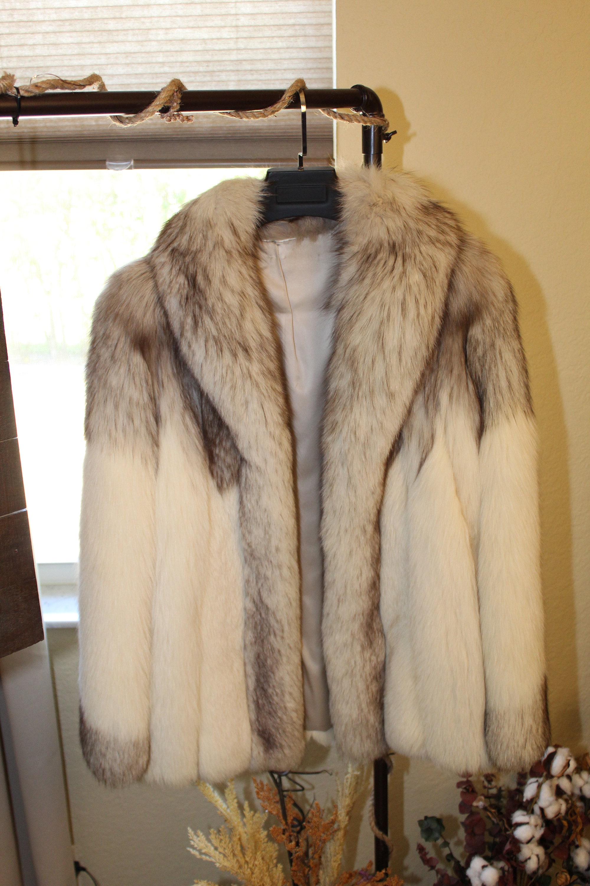 Vintage Silver Fox Fur Coat - Etsy