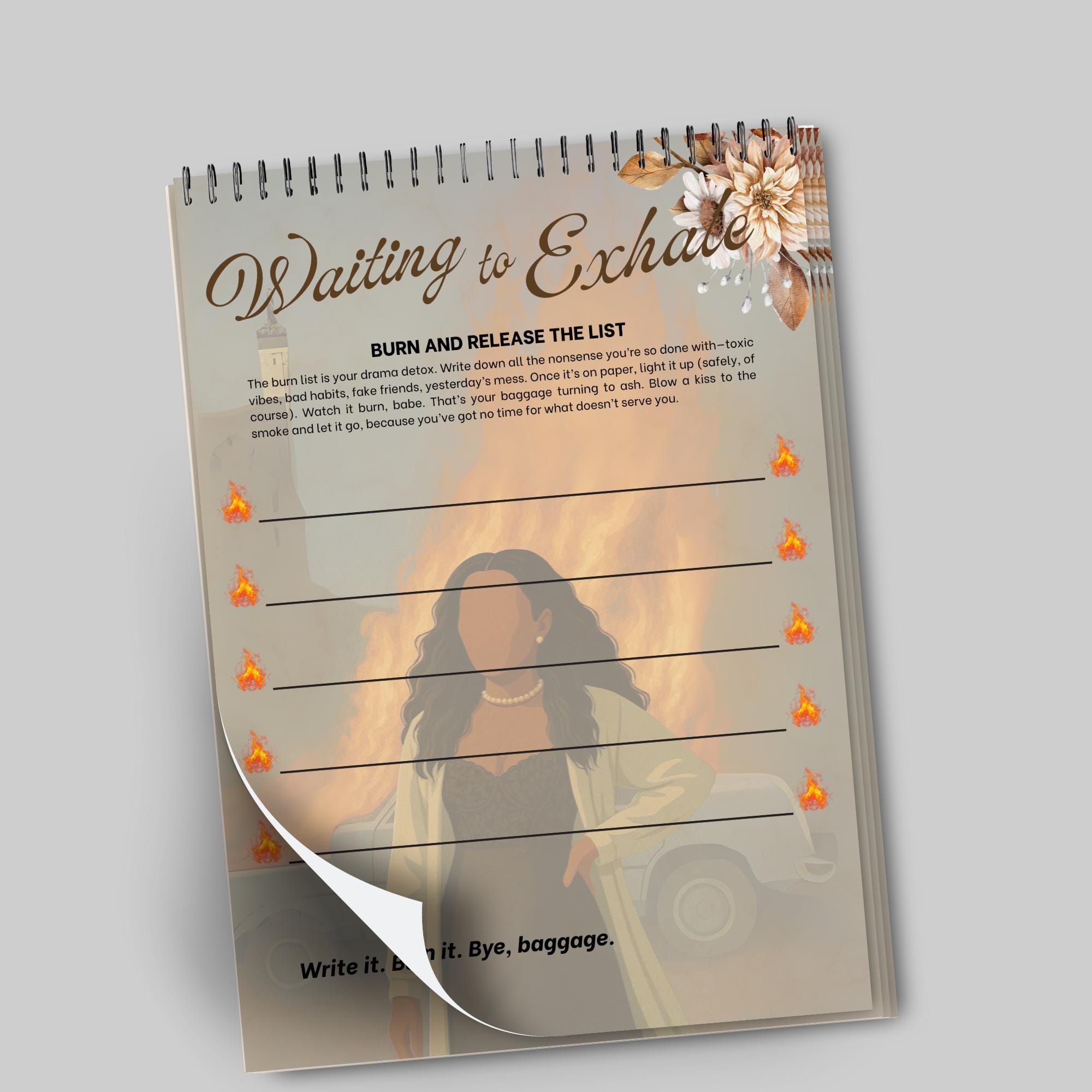Waiting to Exhale Burn List Template: Self Care Journal Page (digital ...