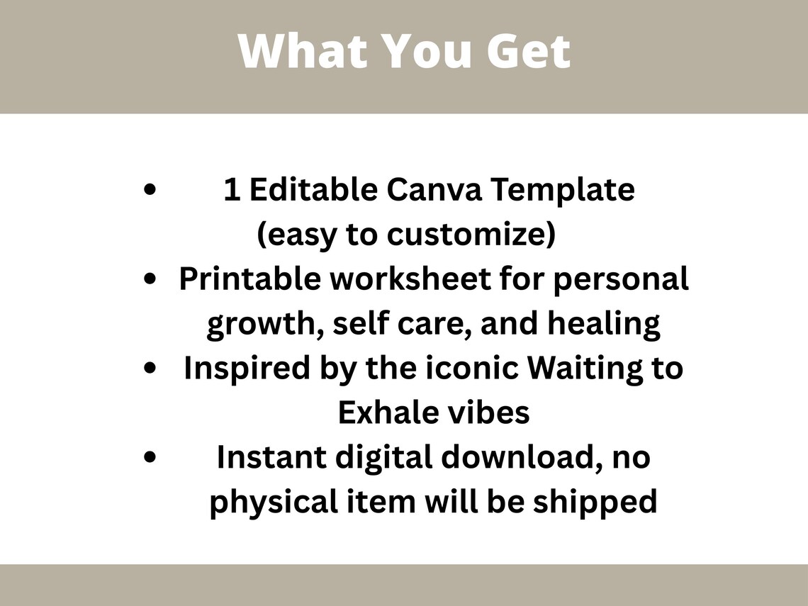Waiting to Exhale Burn List Template: Self Care Journal Page (digital ...