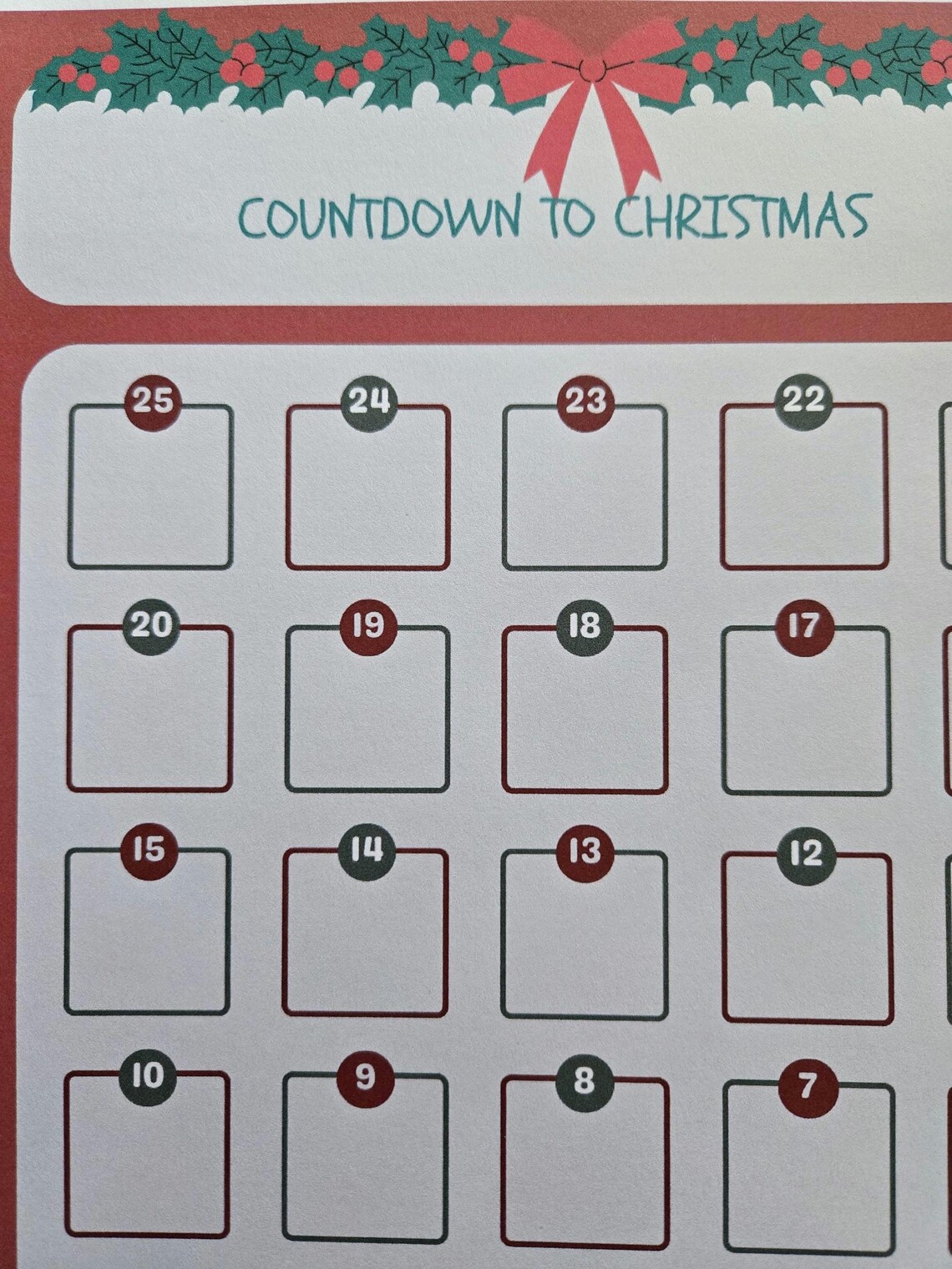 Countdown to Christmas for Kids: Bingo, Countdown, Gift List - Etsy