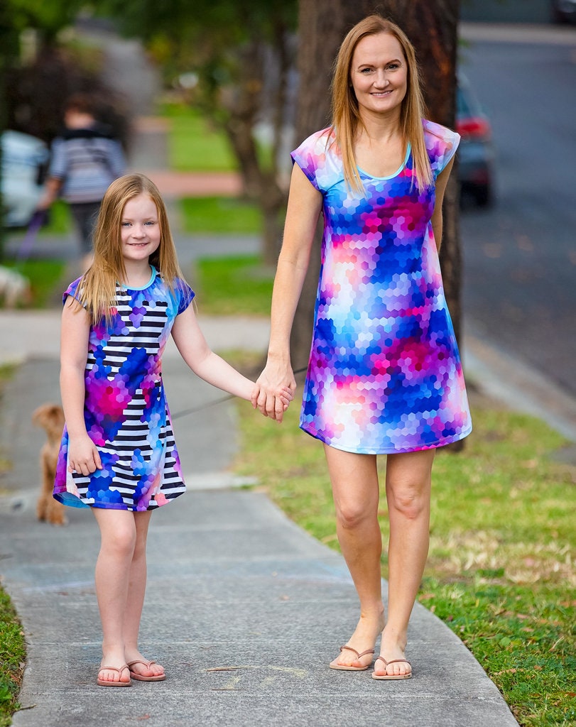 At Home A Line Tee Shirt Knit Dress for Girls PDF Sewing Pattern - Etsy