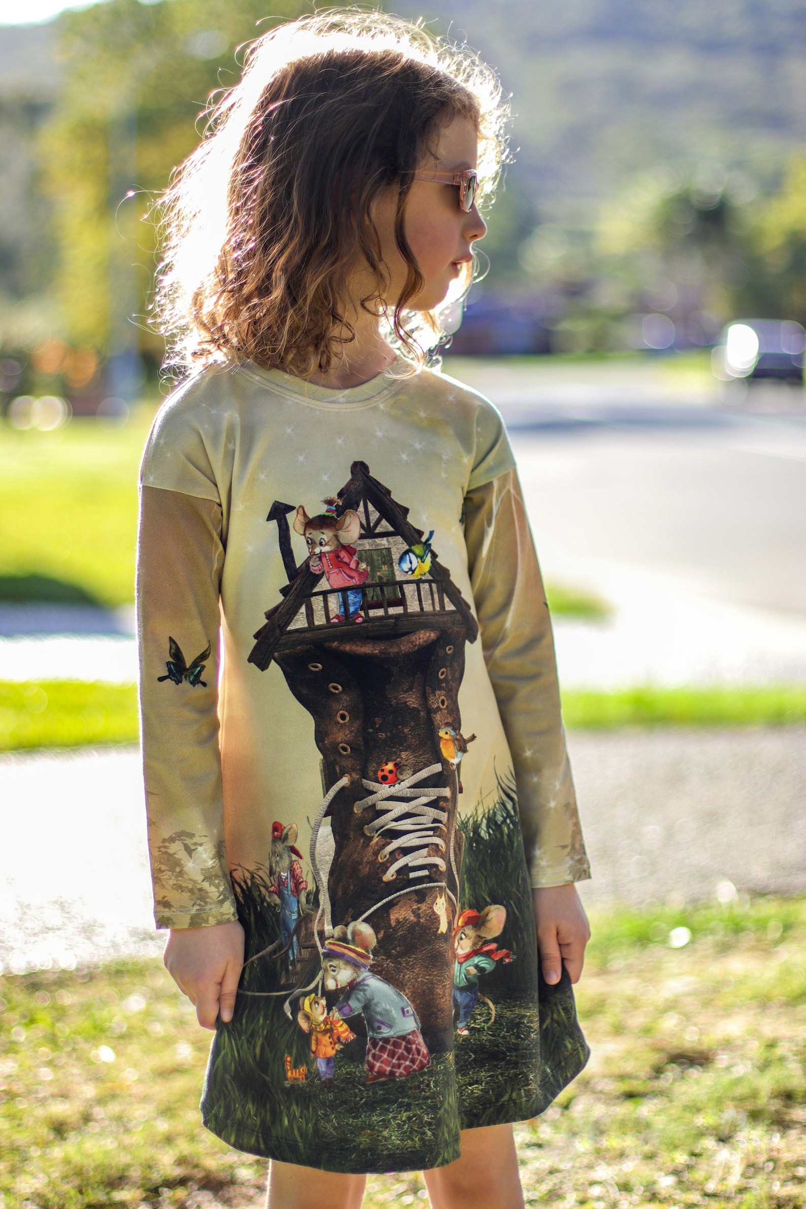At Home A Line Tee Shirt Knit Dress for Girls PDF Sewing Pattern - Etsy ...