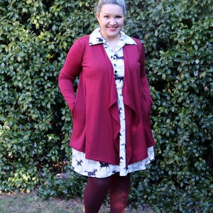 The Maple Cardigan for Women PDF Sewing Pattern Drape Front Band Front ...