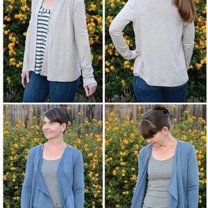 The Maple Cardigan for Women PDF Sewing Pattern Drape Front Band Front ...