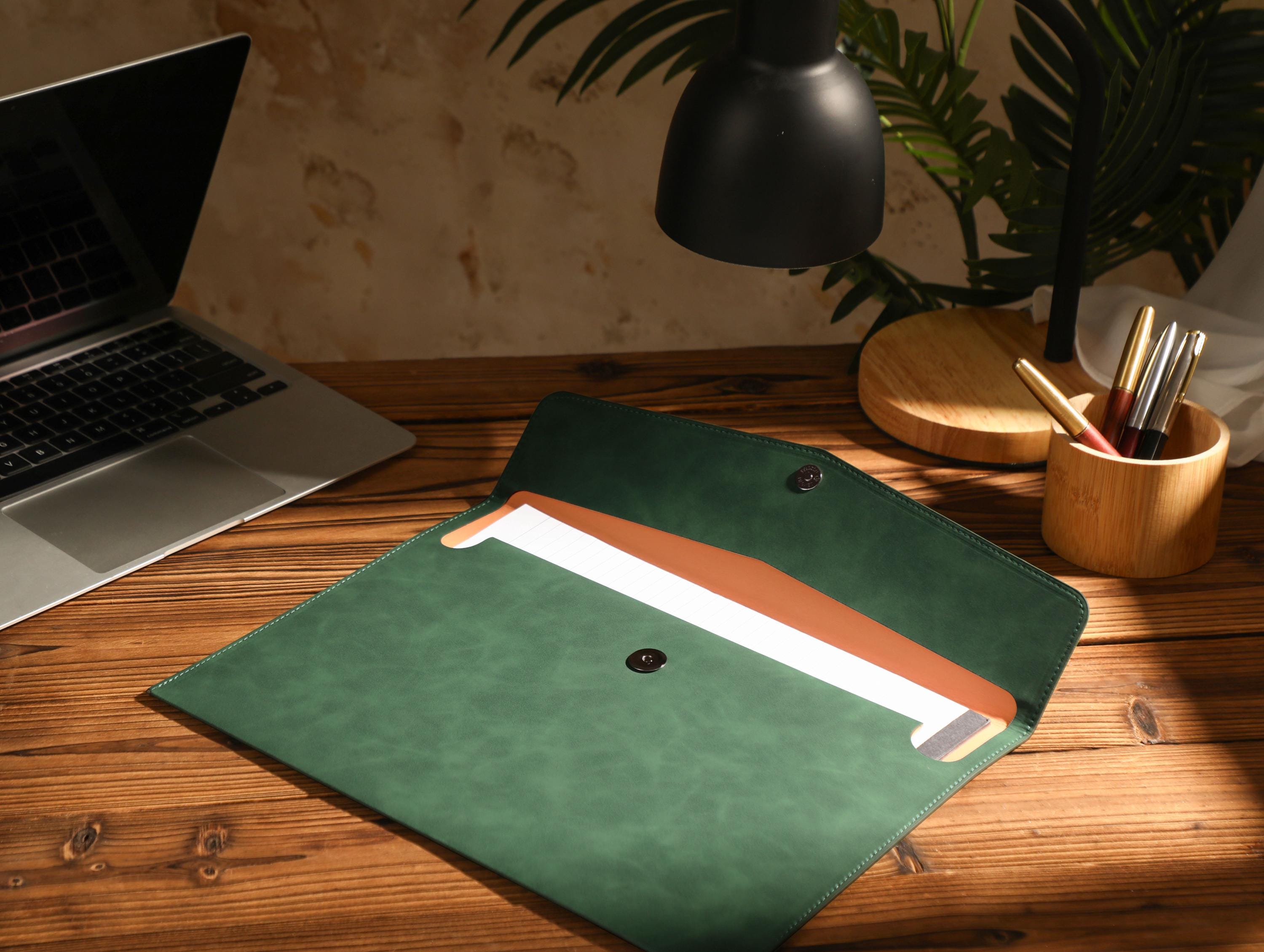 Personalized Leather File Holder, Custom A4 Document Case, Travel ...