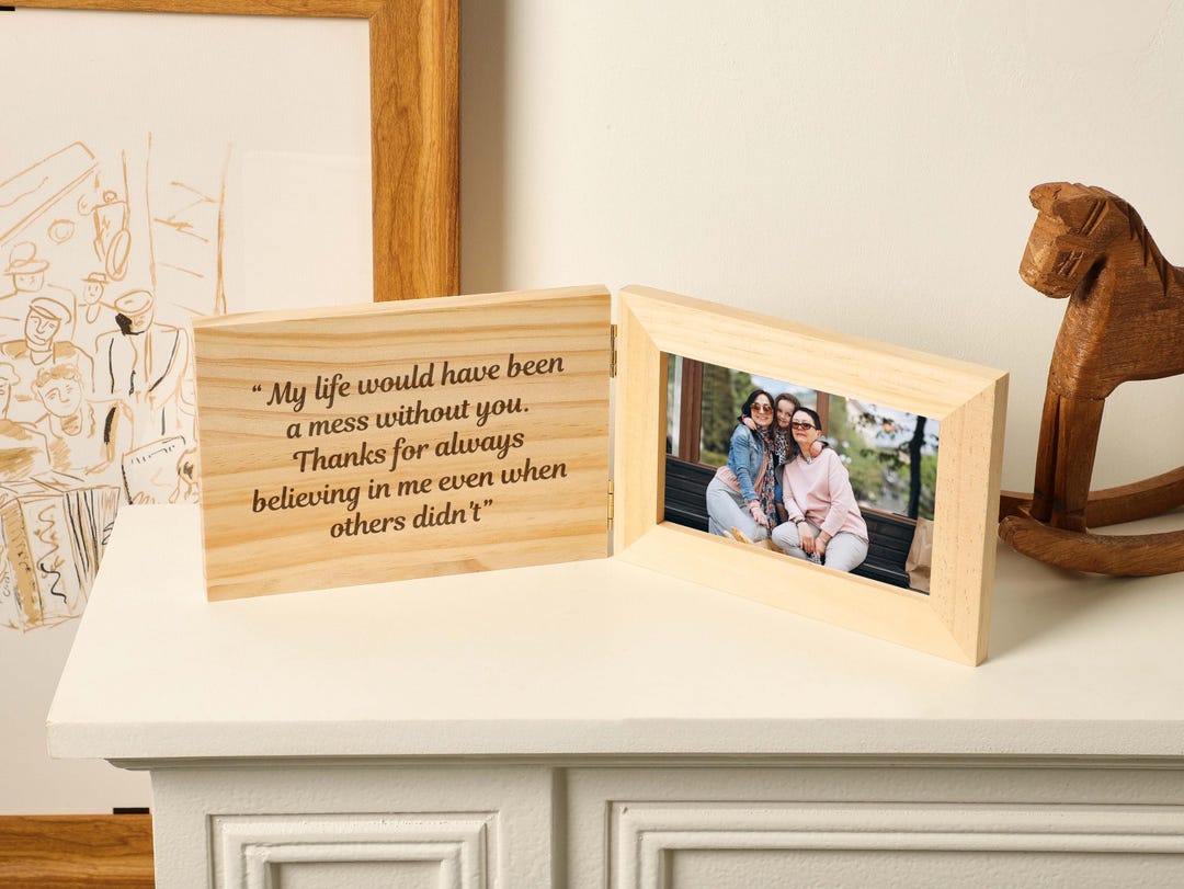 Personalized Wood Book Style Frame, Custom Wood Photo Frame, Wedding ...