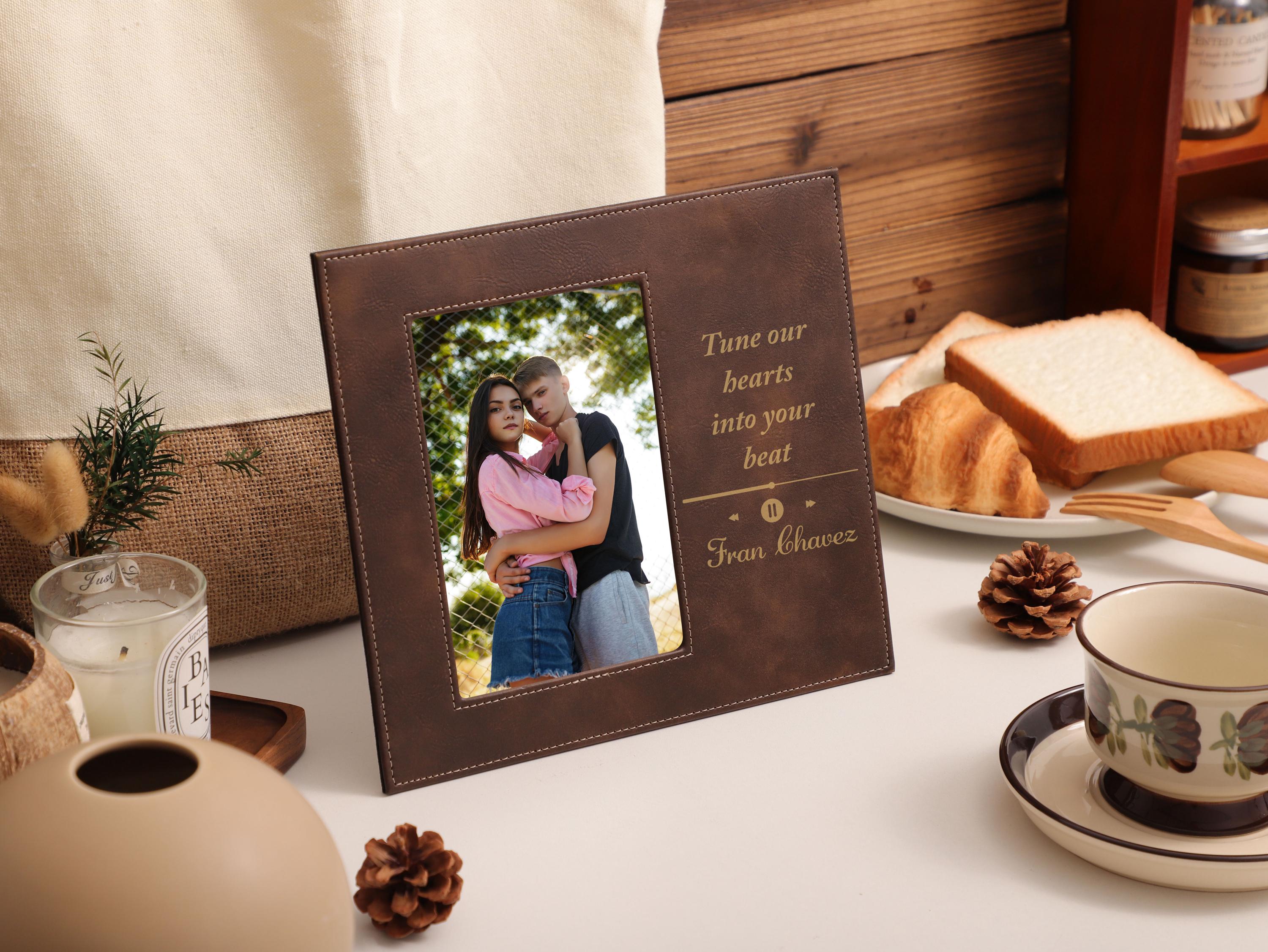 Custom Engrave Leather Photo Frames, Personalized Leather Frame ...