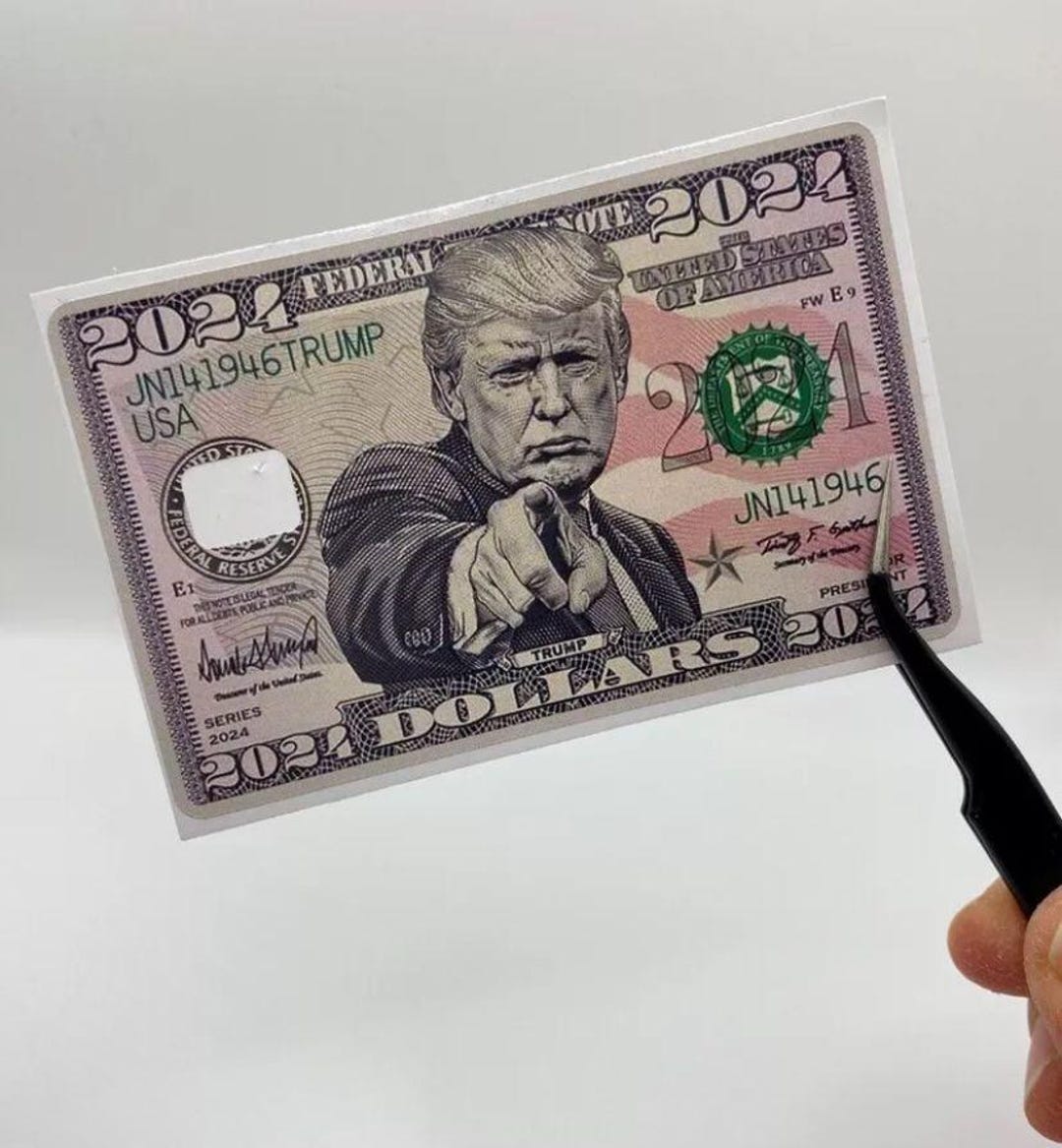 1 Donald Trump 2024 Bill Credit Card Sticker, Debit Card Skin Cover ...