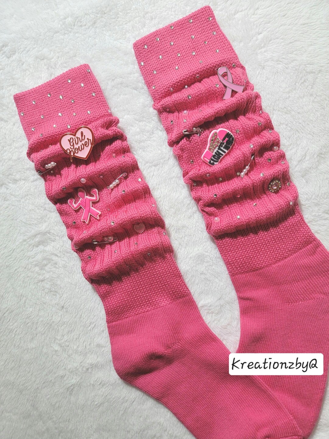 Custom Breast Cancer Junk Socks, Slouch Socks - Etsy
