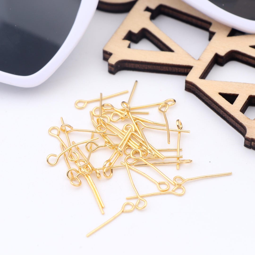 Gold Filled Eye Pins, 9-shaped Neddle, Round Head Neddle, 0.63 Inch ...