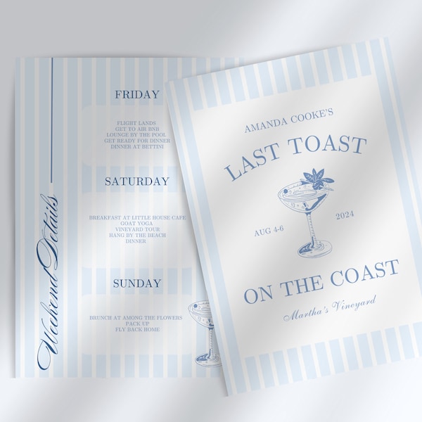 Bachelorette Last Toast on the Coast Template - Etsy