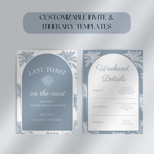 Coastal Bachelorette Party Invitation | Last Toast on the Coast Weekend ...