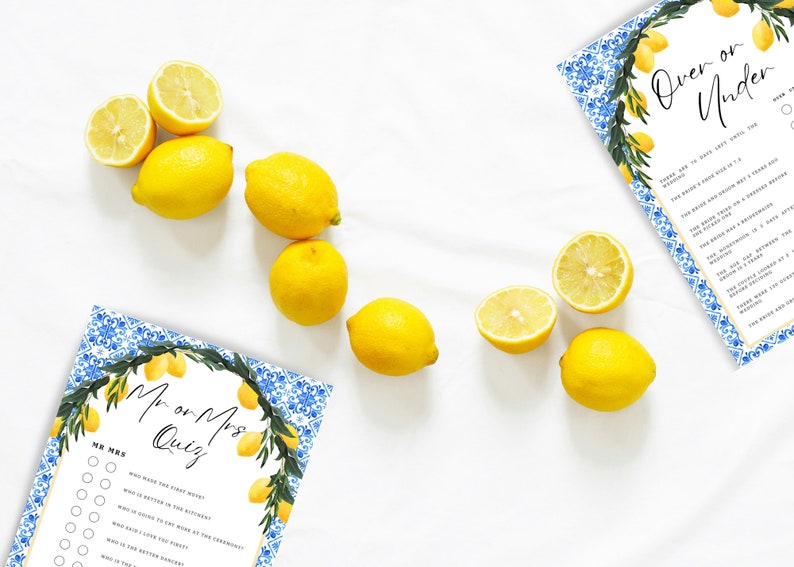 Capri Bachelorette Party Game Bundle | Lemon Bach Party Games | Italian ...