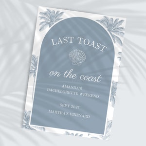 Coastal Bachelorette Party Invitation | Last Toast on the Coast Weekend ...