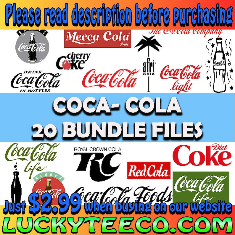 20 Coca Cola Bundle Svg, Coca Cola Logo Svg, Coke Logo Svg - Etsy