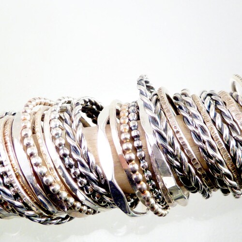 Mixed Metal Ring Set Tri Color Rings Gold Stacking Rings Two | Etsy