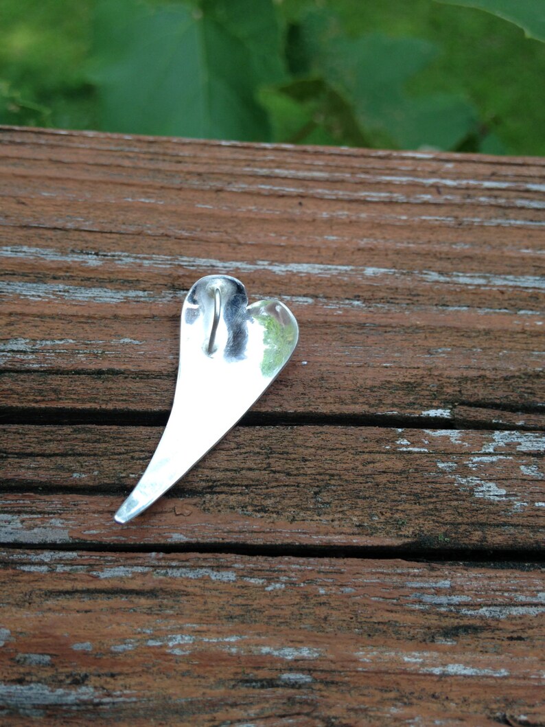 Small Silver Heart Pendant Sterling Silver Textured Heart - Etsy